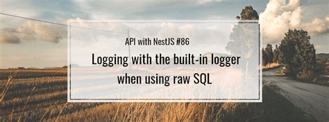 Api With Nestjs 86 Logging With The Built In Logger When Using Raw Sql Marcin