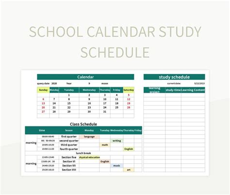 Free Study Plan Templates For Google Sheets And Microsoft Excel