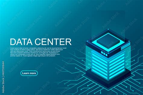 Isometric Data Center Landing Page Isometric Servers Vector Design Enterprise Hosting