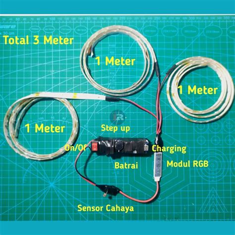 Jual Lampu Led Strip 12V Kedip Berpindah RGB Modul Control Siap Pakai Lampu Layang Layang