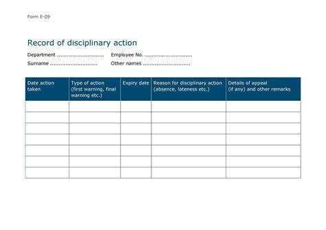 46 Effective Employee Write Up Forms Disciplinary Action Forms