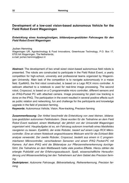 development of a low cost vision based autonomous vehicle for the