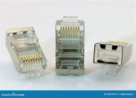 Conector Rj45 Ehternet Em Uma Caixa Blindada Fechada Sobre Um Fundo Conector Rj45 Ehternet Em Uma Caixa Blindada Fechada Sobre Um Fundo