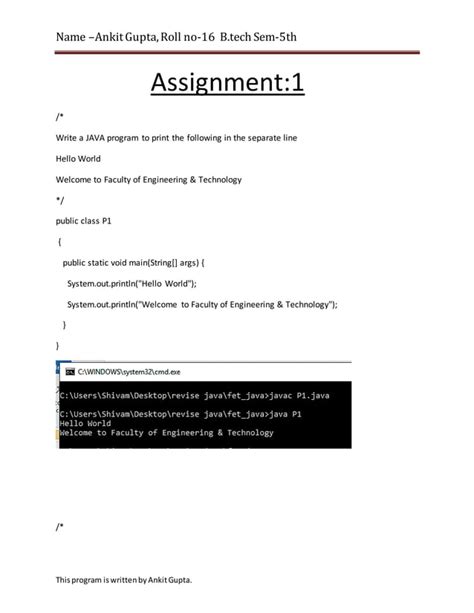 Java Program Assigment 1 Pdf