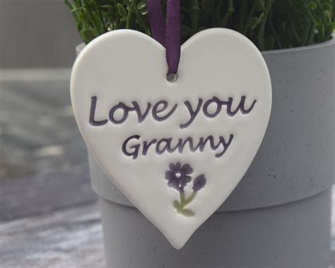 Granny Love You Granny Handmade Ceramic Granny Heart T Etsy