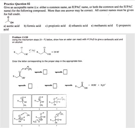 Solved Practice Question 02 Give An Acceptable Name I E Chegg Com