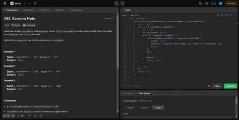 Karthik Siva N On Linkedin 100daysofcode Leetcode Java Codingchallenge Ransomnote Strings