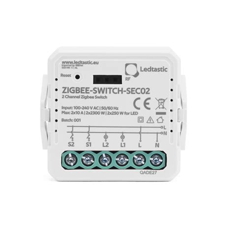 Ledtastic Zigbee Switch Sec02 Dual Smart Switch Zigbee 3 0