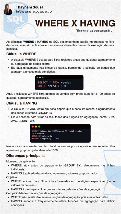Se Liga Na Dica Sql Daniel Fernandes De Lima