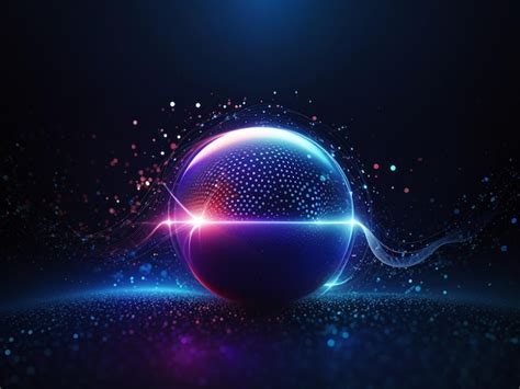 Premium Ai Image Abstract Glowing Sphere Illuminating Particle Dots