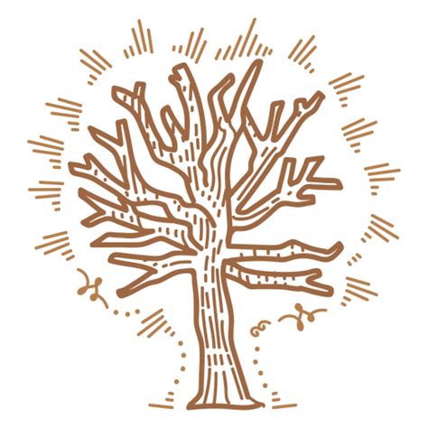 Tree With No Leaves Stroke PNG SVG Design For T Shirts