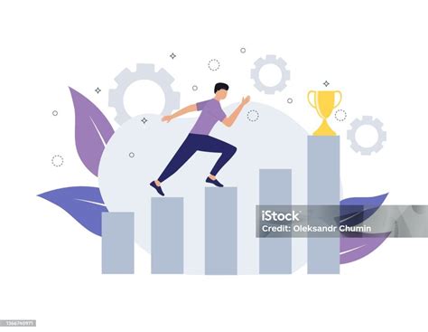 트로피를 위해 계단을 달리는 사업가 비즈니스 컨셉 성장과 성공의 길 가격에 대한 스톡 벡터 아트 및 기타 이미지 가격 개념 개발 Istock
