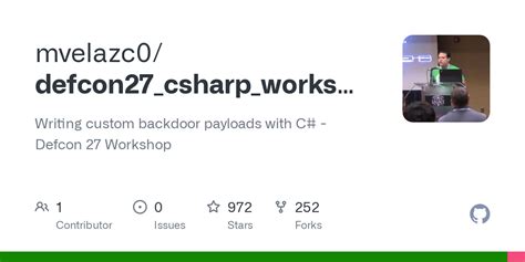 GitHub Mvelazc0 Defcon27 Csharp Workshop Writing Custom Backdoor Payloads With C Defcon 27