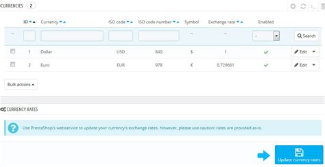 Prestashop 16x How To Manage Currencies And Set Up A Default One Zemez Support