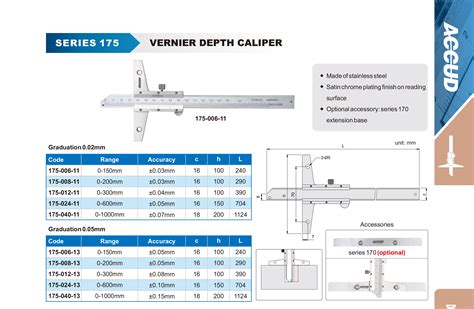 Vernier Depth Caliper Accud