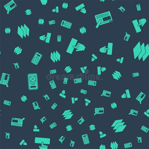 Set Keyboard Ui Or Ux Design And Layers On Seamless Pattern Vector Stock Vector