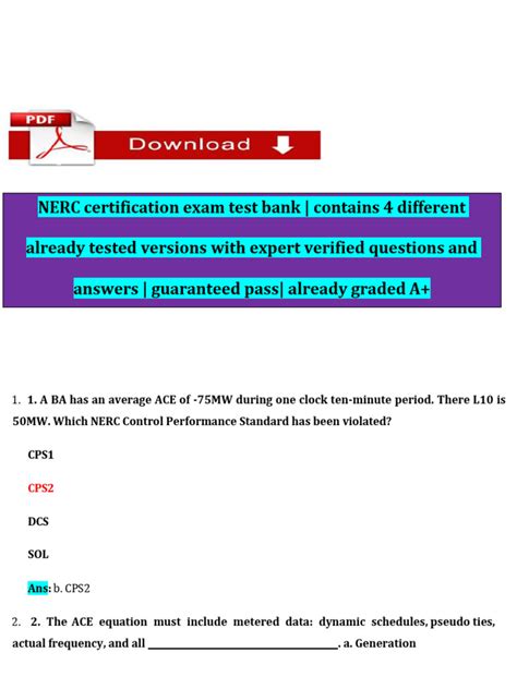 Nerc Certification Exam Questions Guide Pdf Electronics