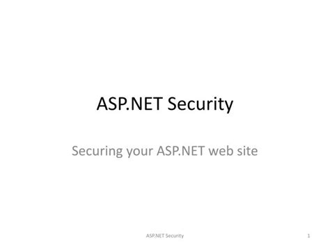 PPT ASP NET Security PowerPoint Presentation Free Download ID