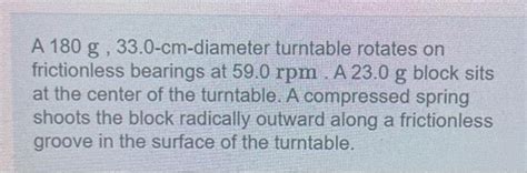 solved what is the turntable s rotational angular velocity