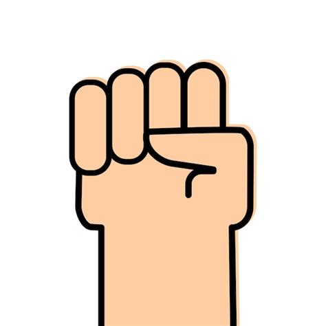 손 팔 주먹 항의의 그려진된 상징입니다 벡터 일러스트 레이 션 프리미엄 벡터