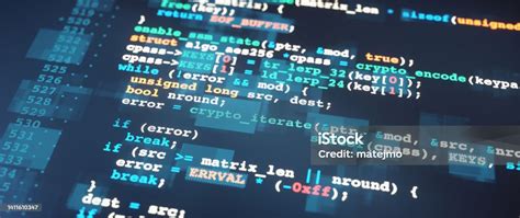dark and gritty retro style programming language code close up