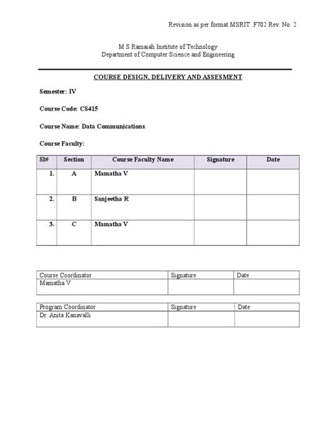 Data Communication Lesson Plan And Syllabus Pdf Computer Network Osi Model