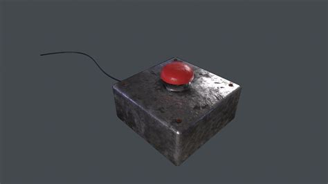 3d Model Red Button 3d Model Vr Ar Low Poly Cgtrader