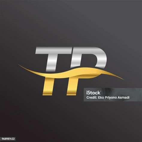 초기 문자 로고 회사 이름 골드 및 실버 색상 Swoosh 디자인 0명에 대한 스톡 벡터 아트 및 기타 이미지 0명 개념