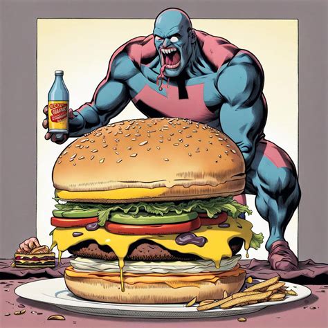 Giant Man Eating Cheeseburger By Topperdane On Deviantart