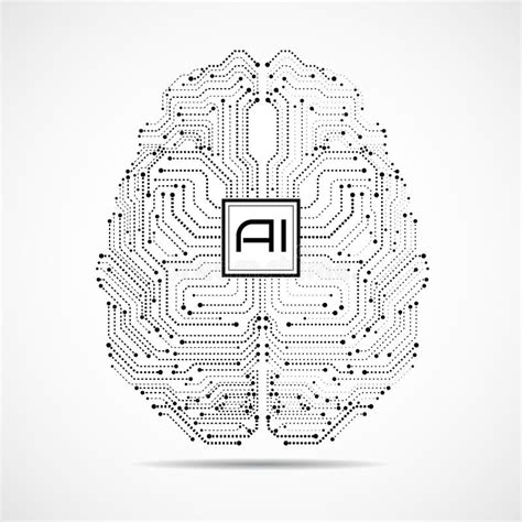 Abstract Technological Brain With Artificial Intelligence Stock Vector Illustration Of