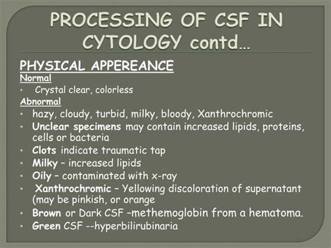 CYTOLOGY OF CSF PPTX