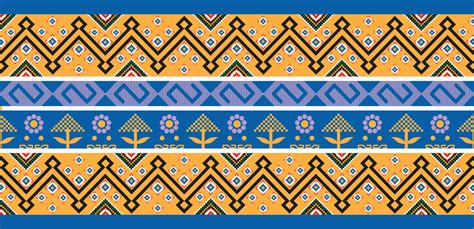 Textile Fabric Border Motif Pattern For A Geometric Oriental Seamless Pattern Border Decoration