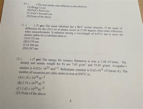 Solved 10 The Non Steady State Diffusion Is Described By