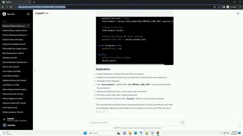 Partial Link Text In Selenium Python Youtube