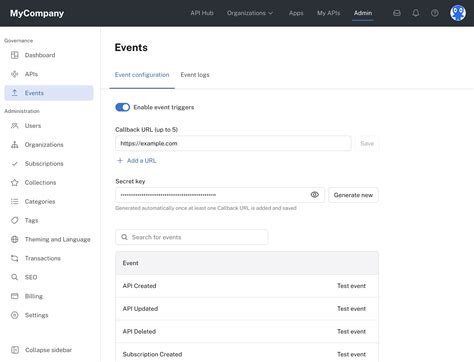 events webhooks