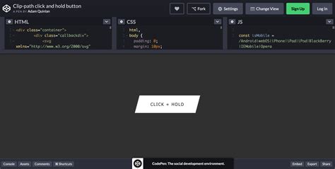 Clip Path Click And Hold Button Css Preprocessor Autosave Prefixes