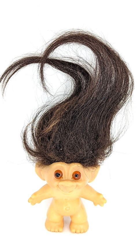 Troll Doll Dam Scandia Retro Vintage Old 3 Inch 1960s Brown Hair Etsy