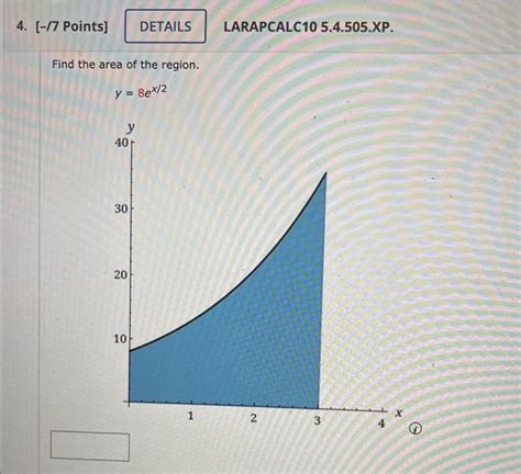 Solved Find The Area Of The Region Y 8ex 2
