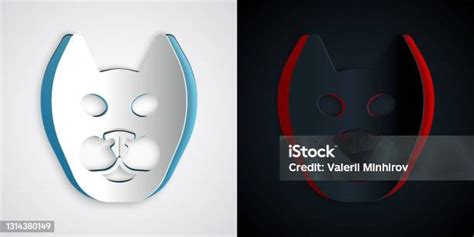 종이 컷 고양이 아이콘 은 회색과 검은 색 배경에 격리 종이 아트 스타일 벡터 3차원 형태에 대한 스톡 벡터 아트 및 기타 이미지 3차원 형태 가공의 인물 가정 생활