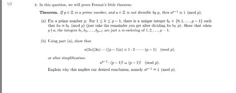 Solved In This Question We Will Prove Fermat S Chegg