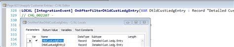 [event request] page 623 in function insertentries onafterfilterdtldcustledgentry · issue
