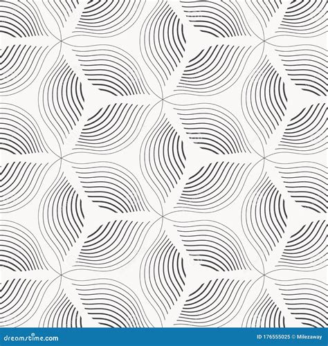 Vector Pattern Repeating Abstract Linear Flower Or Flora Pattern