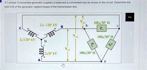 A 3 Phase Y Connected Generator Supplies A Balanced Connected Load As