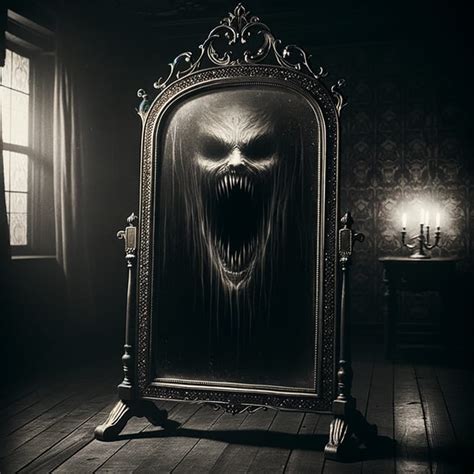Image Result For The Thing In The Mirror Reflection Art Scary Art