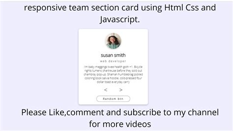 How To Create Our Team Section Using Htmlcss And Javascript Youtube