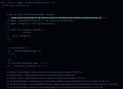 Next 863 Unable To Test Page Components Using Metadata Api With Jest