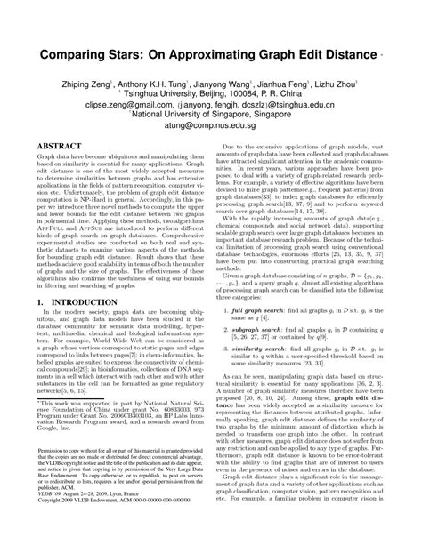 Pdf Comparing Stars On Approximating Graph Edit Distance