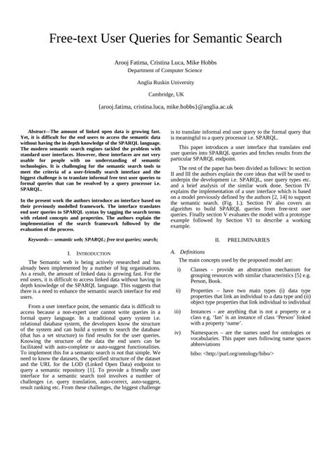pdf free text user queries for semantic search