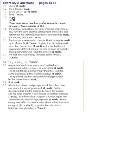 AQA OXFORD CHEMISTRY ATOMIC STRUCTURE ANSWERS K Chemistry