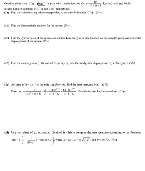 Solved Let U T And Y T Be The Consider The System Chegg Com